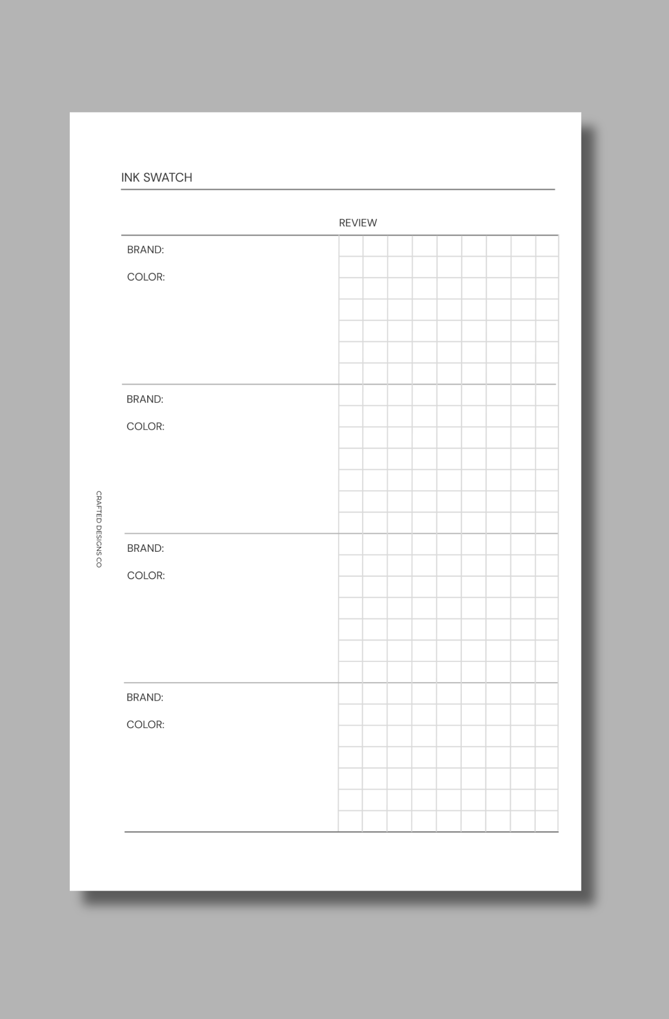 Ink Swatch Insert – Crafted Designs Co