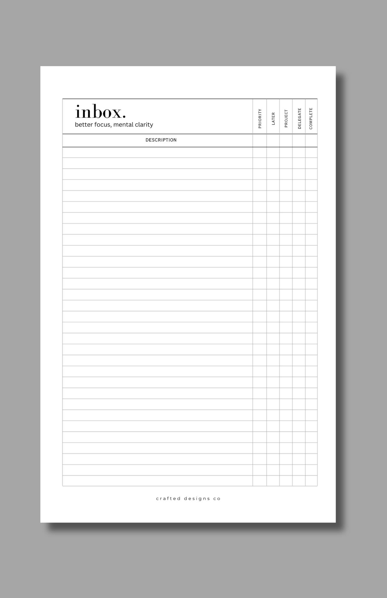 UNDATED INSERTS – Crafted Designs Co