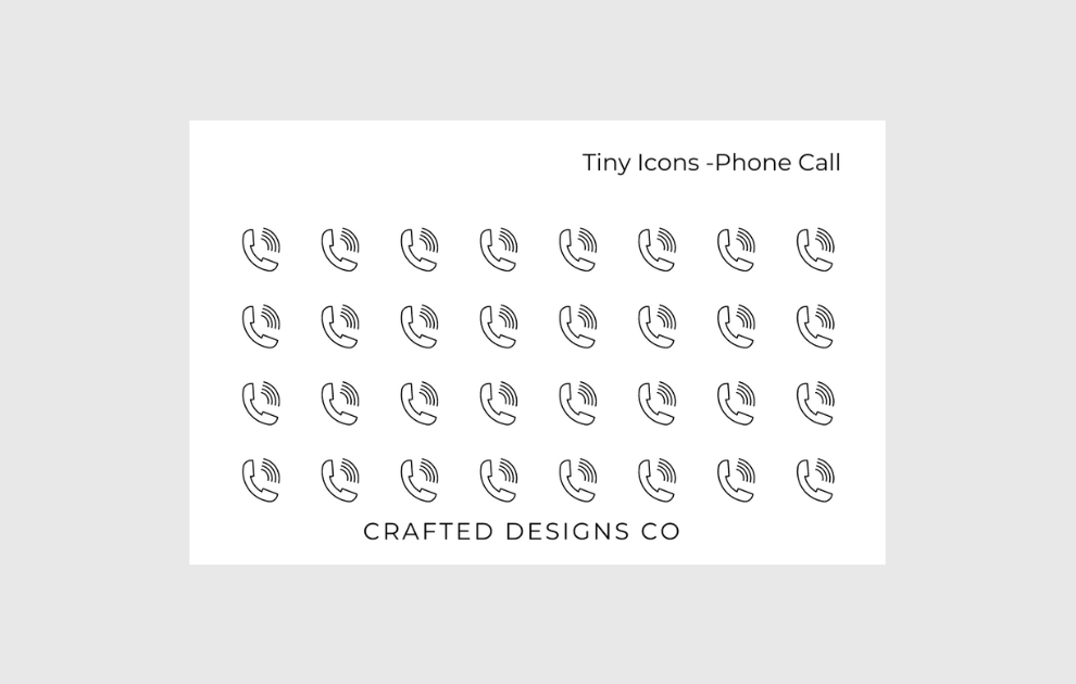 Tiny Icon - Phone Call – Crafted Designs Co